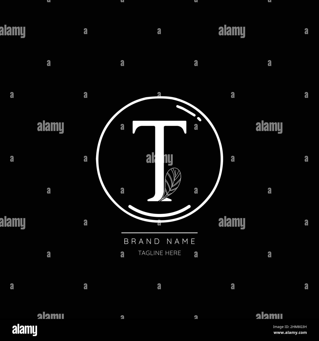 Initial T letter luxury beauty flourishes ornament monogram logo Stock ...