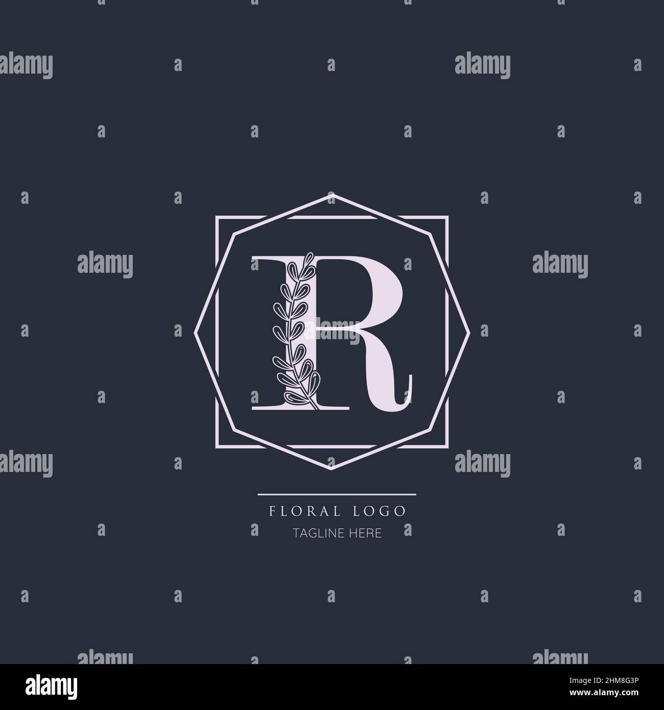 Initial R letter luxury beauty flourishes ornament monogram logo Stock ...