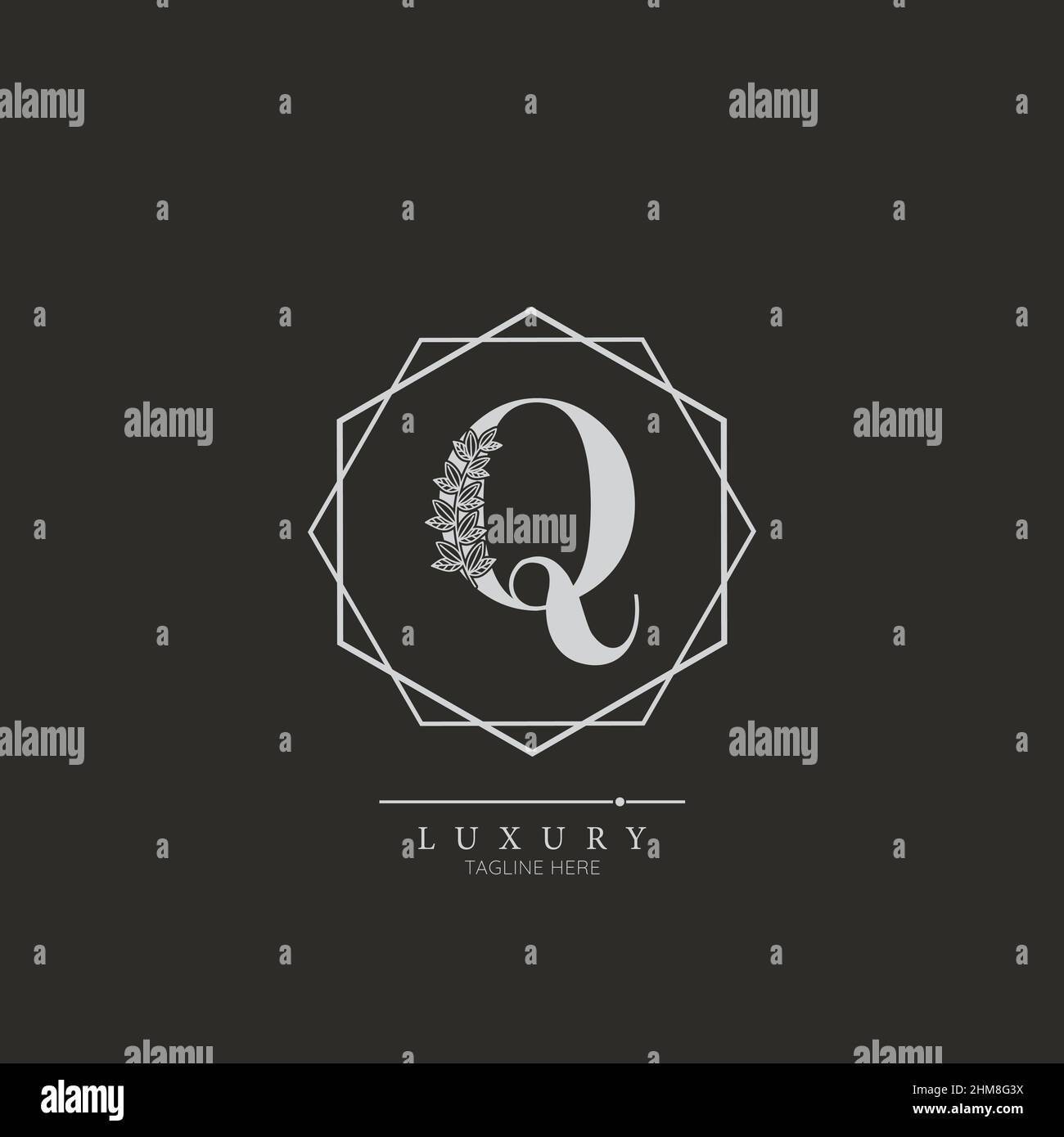 Initial Q letter luxury beauty flourishes ornament monogram logo Stock ...