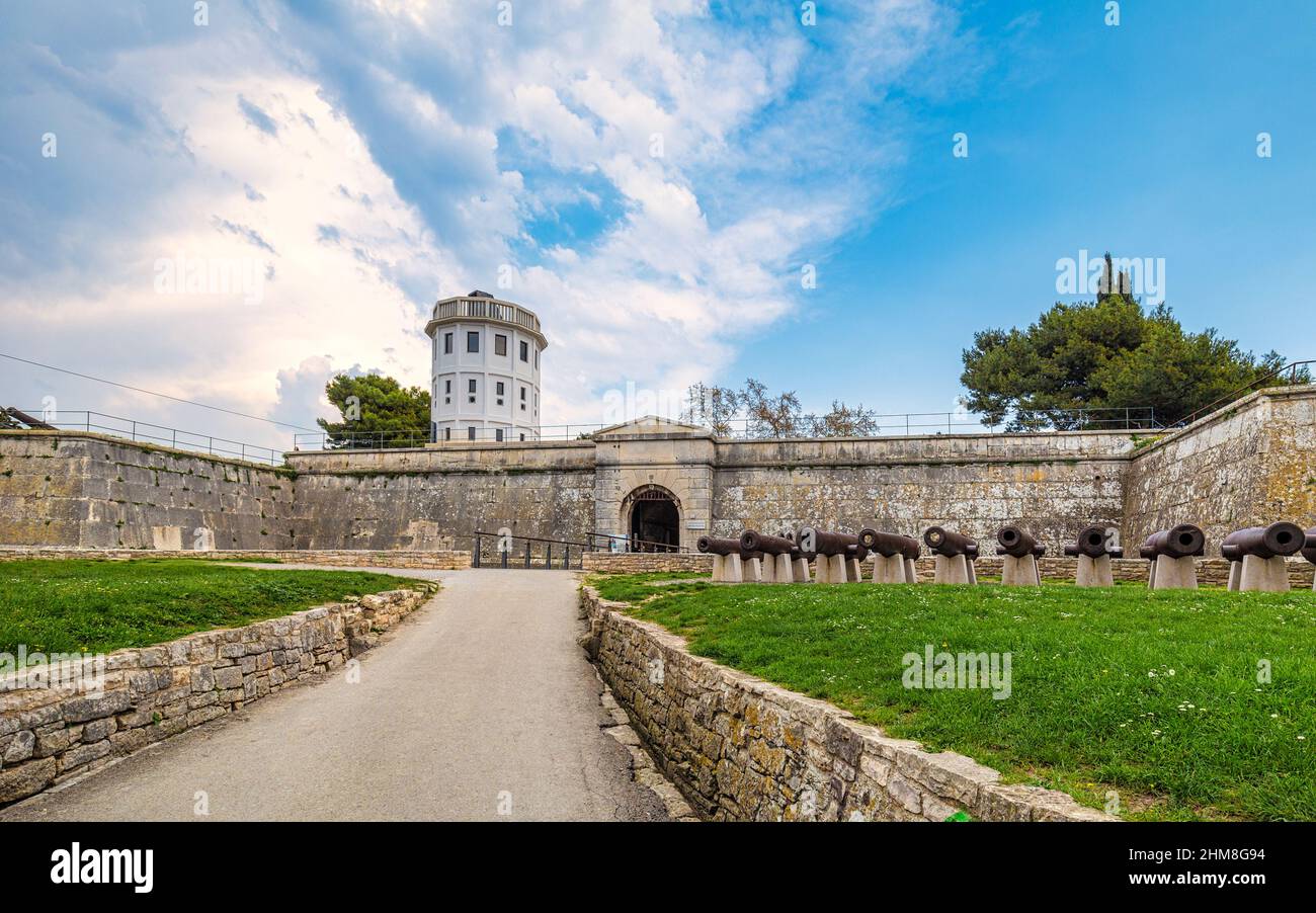 The Citadel of Pula, view of an artillery fortress with observation ...