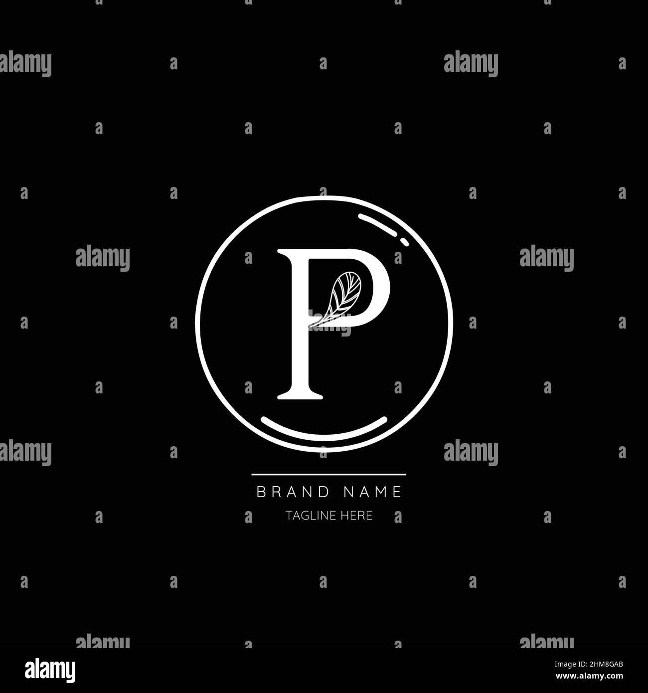 Initial P letter luxury beauty flourishes ornament monogram logo Stock ...