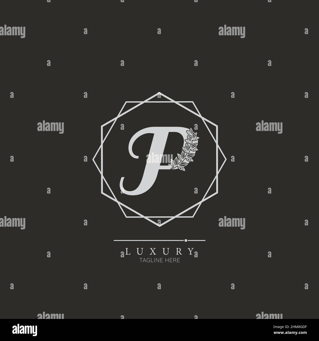 Initial P letter luxury beauty flourishes ornament monogram logo Stock ...