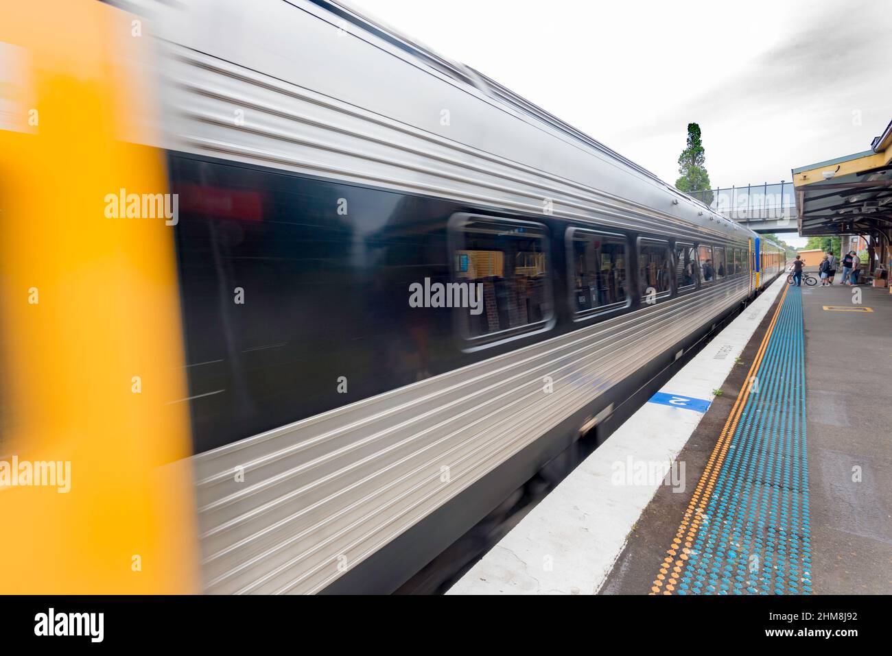A four car Endeavour class diesel rail car at the historic rural Bowral ...