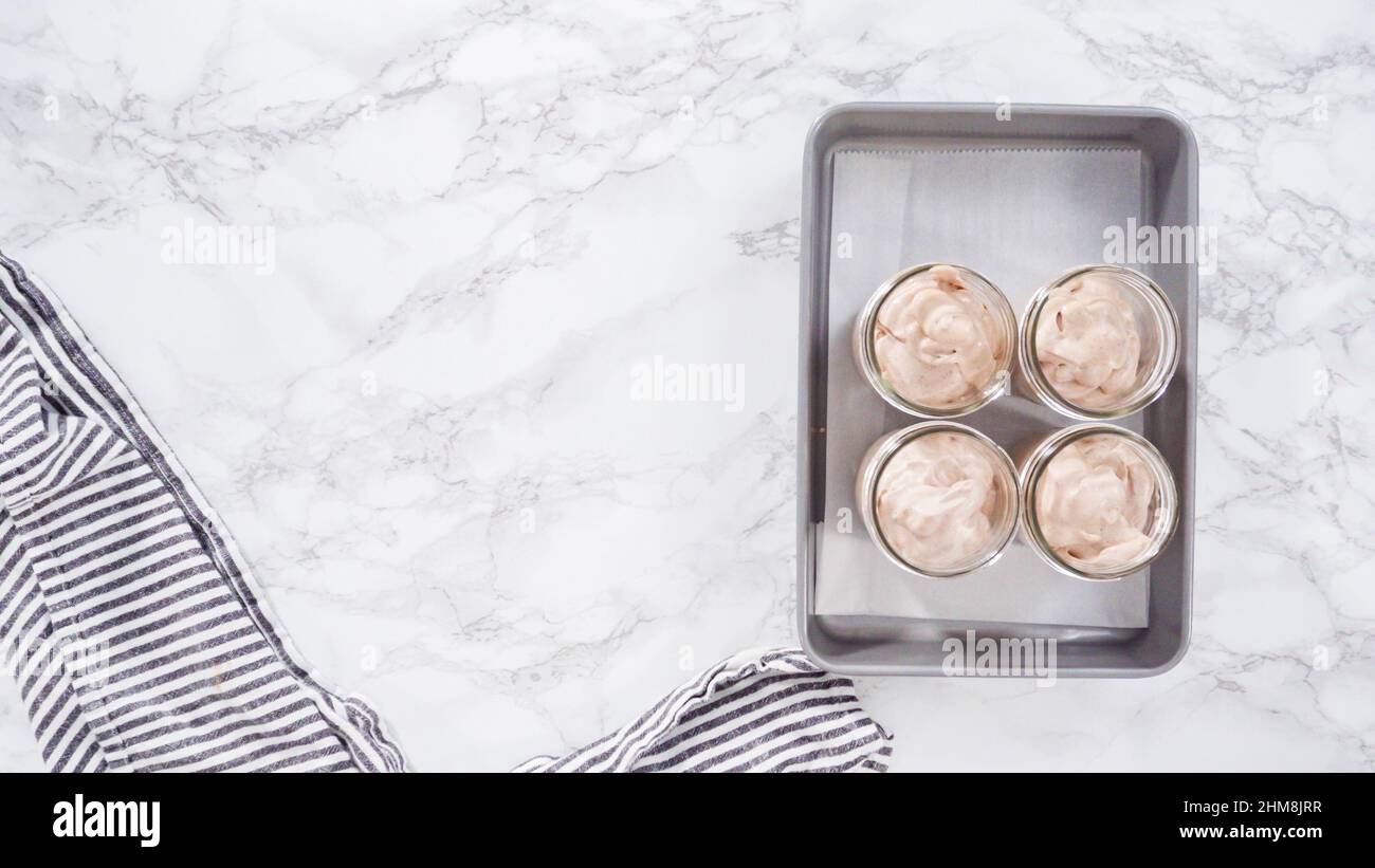 Step step scooping homemade hi-res stock photography and images - Alamy