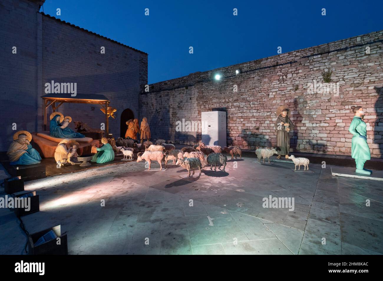 Nativity scene in Basilica of San Francesco, Assisi, Umbria, Italy ...