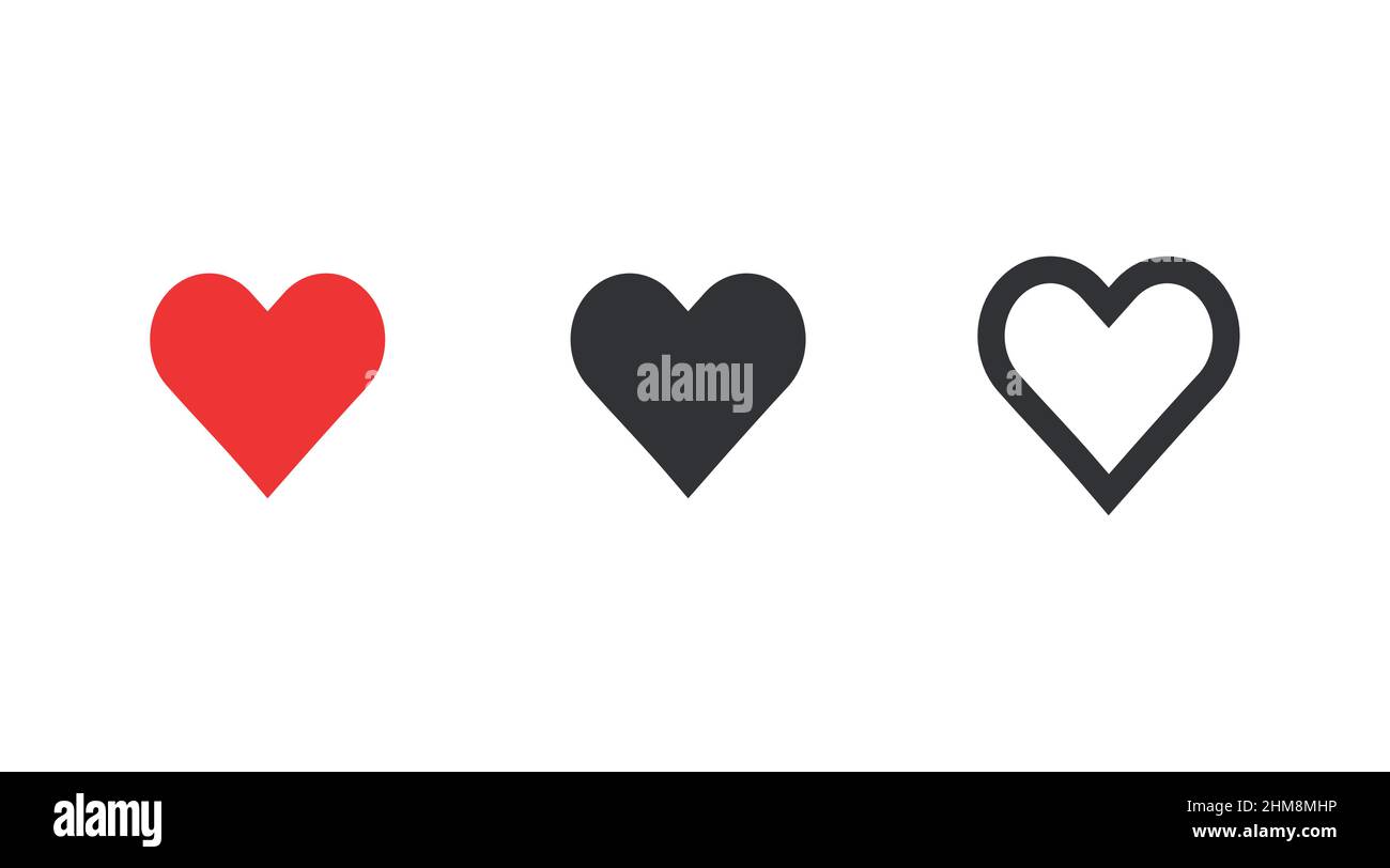 Simple heart icon vector set. Heart shapes collection Stock Vector ...