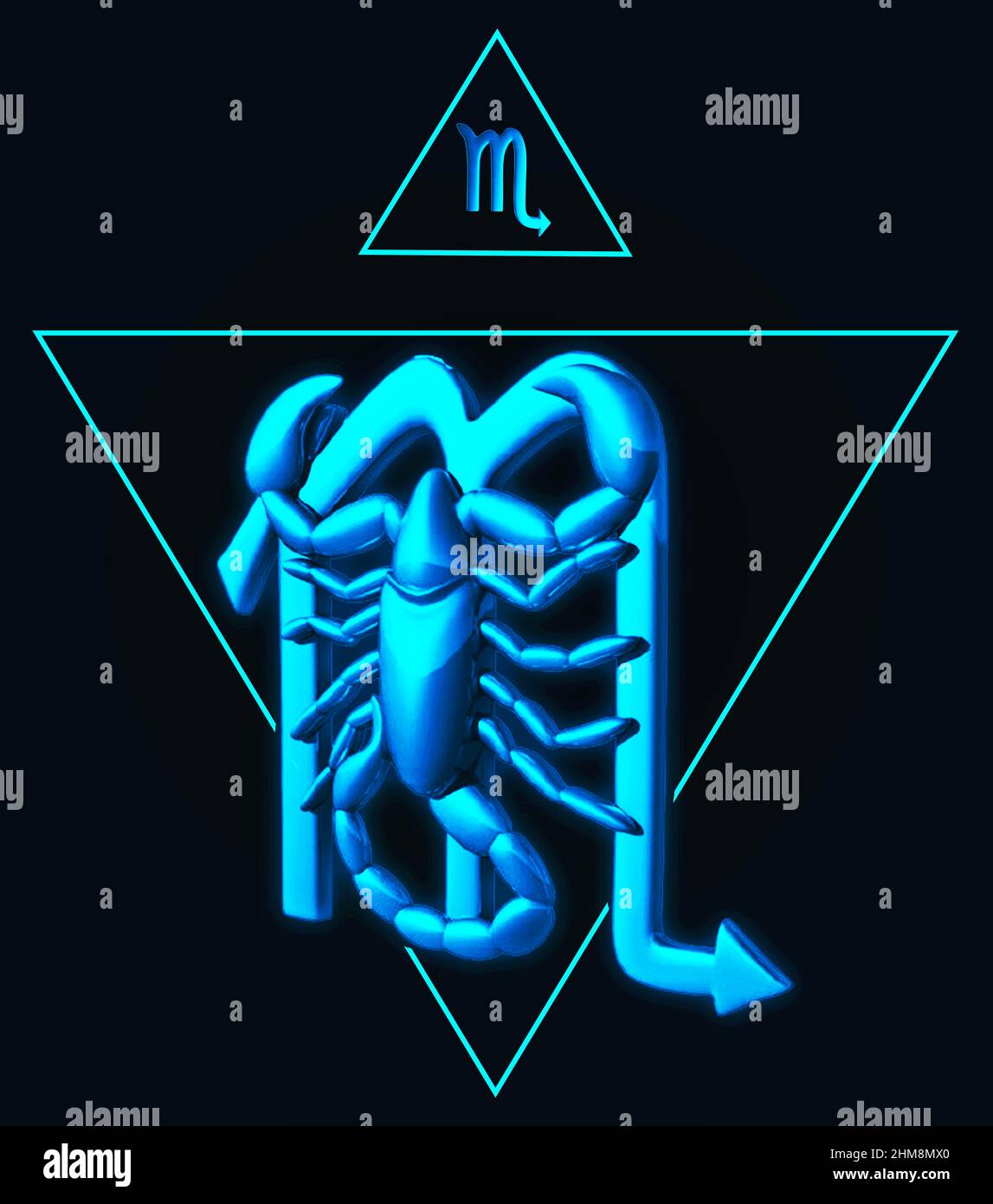 3d rendering Scorpio Zodiac Sign. Abstract night sky background Stock ...