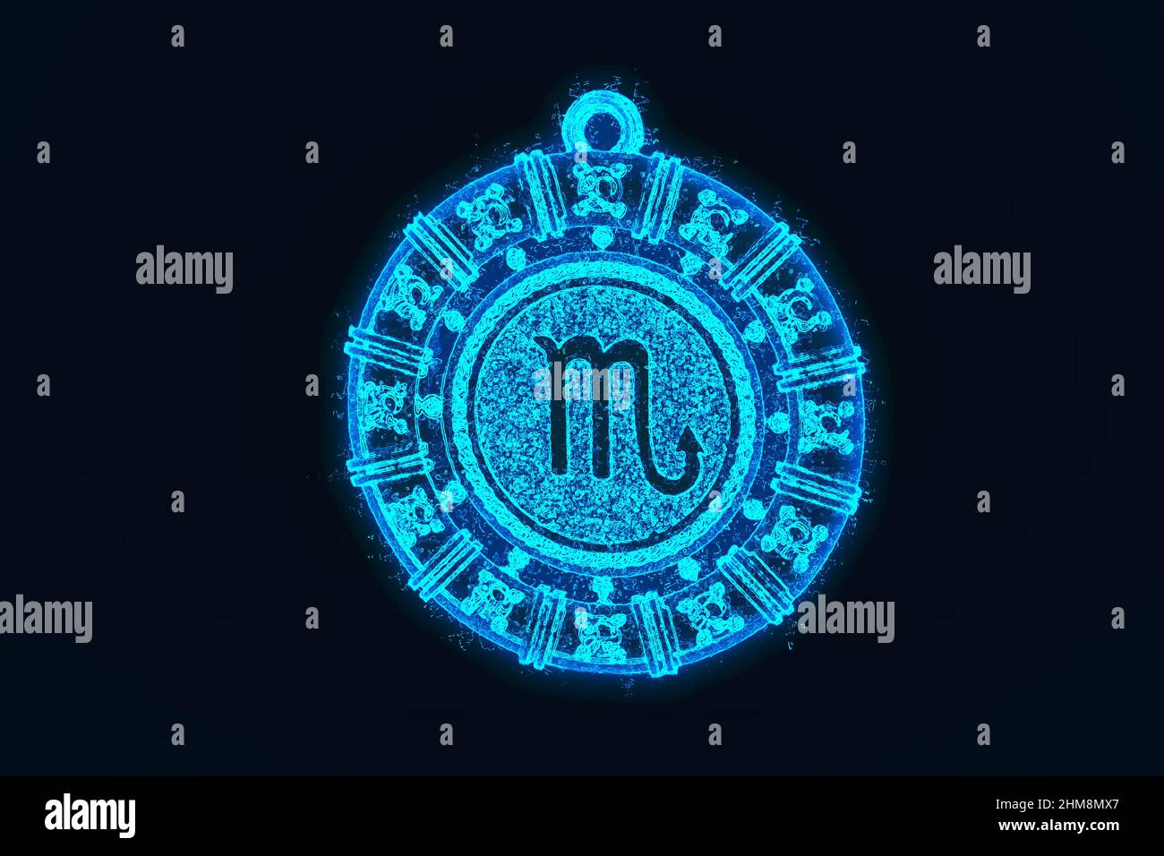 3d rendering of Scorpio Zodiac Sign. Abstract night sky background ...