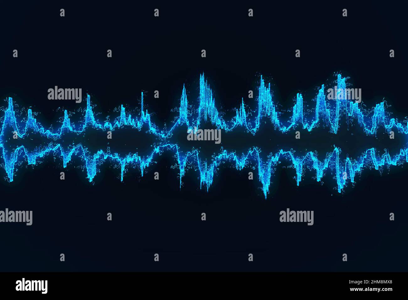 3d rendering of Sound Wave . Abstract night sky background Stock Photo ...