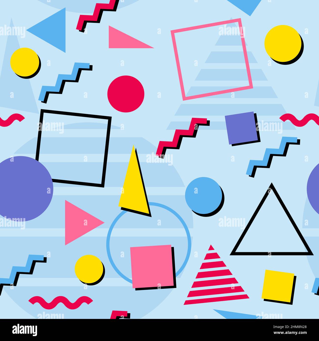 1990 pattern fashion design print. 80s-90s Memphis style seamless ...