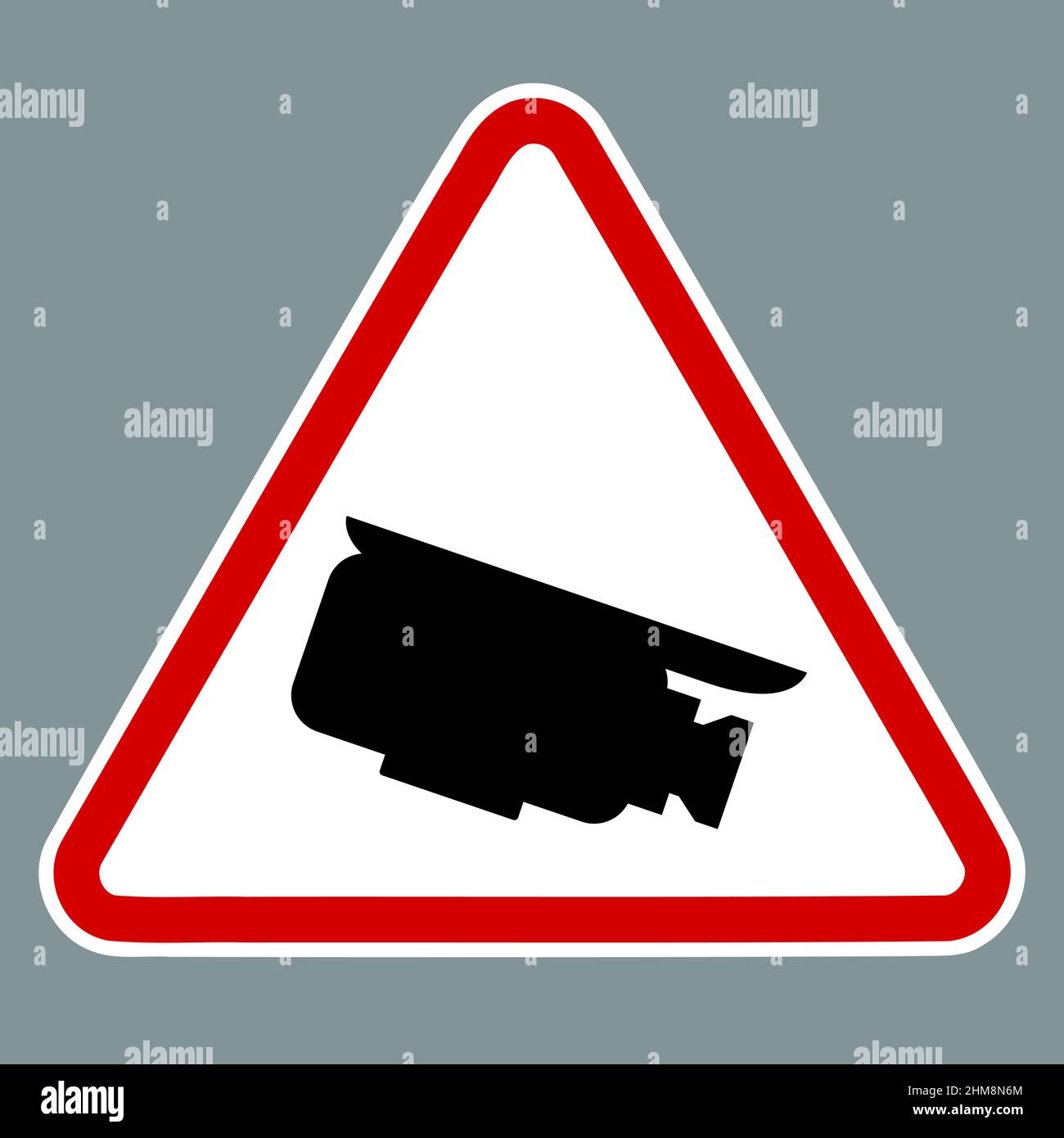 Security camera warning sign. Vector sticker design for security camera ...