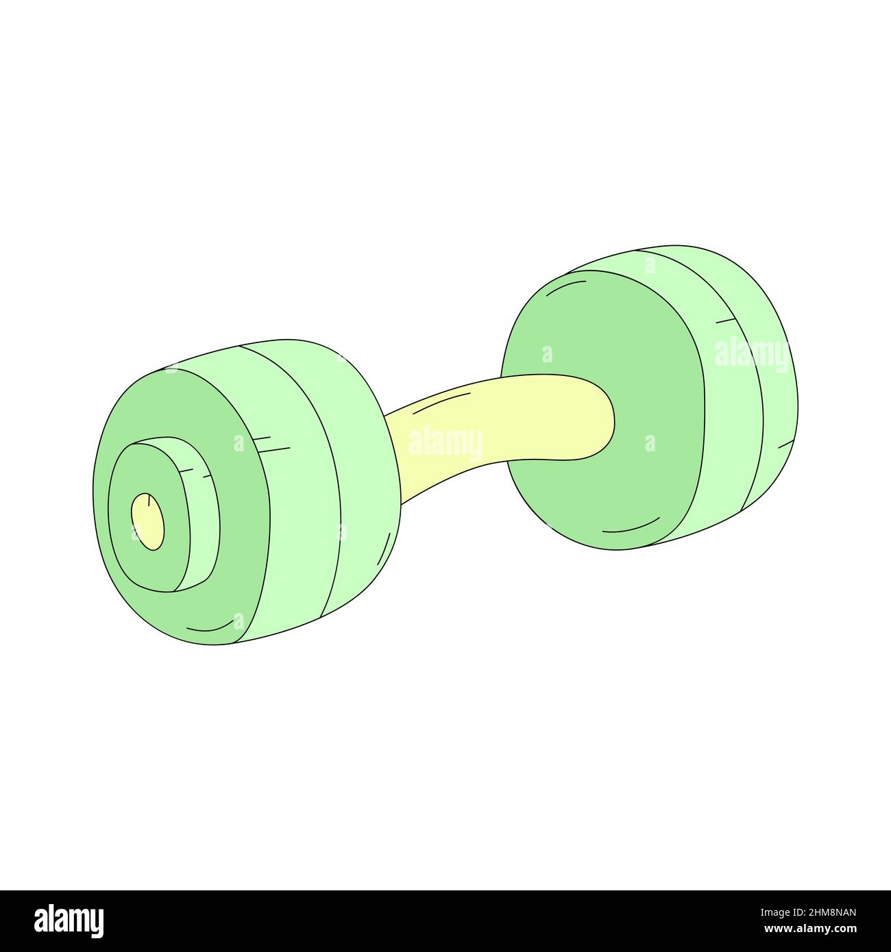 Cartoon dumbbell for fitness training. Colorful vector illustration ...