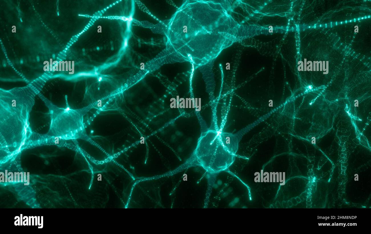 Neuronal network of neuron cells. 3D illustration Stock Photo - Alamy