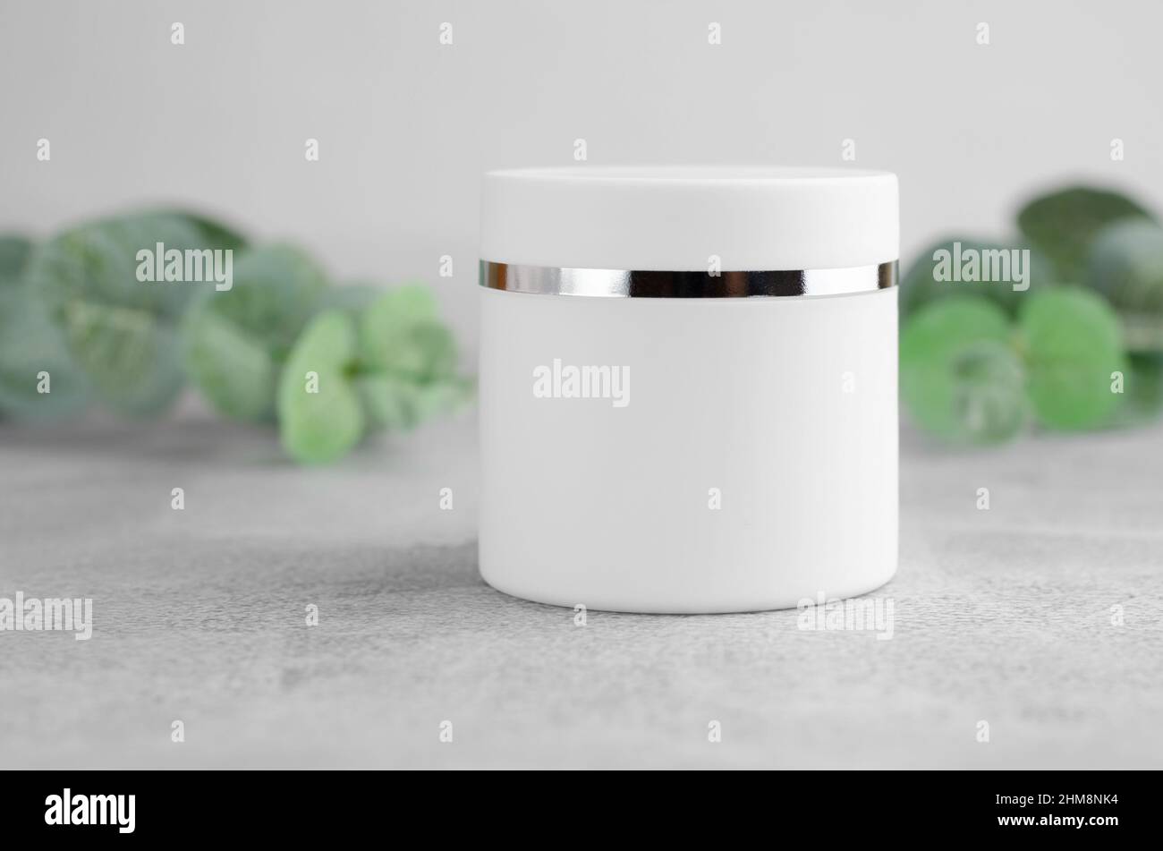 Closed white jar of moisturizer. Moisturizing cream white packaging ...