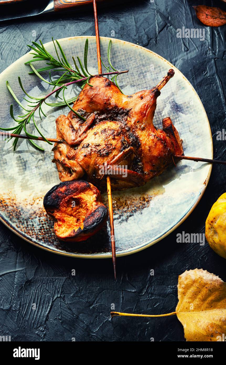 Quail on skewer hi-res stock photography and images - Alamy