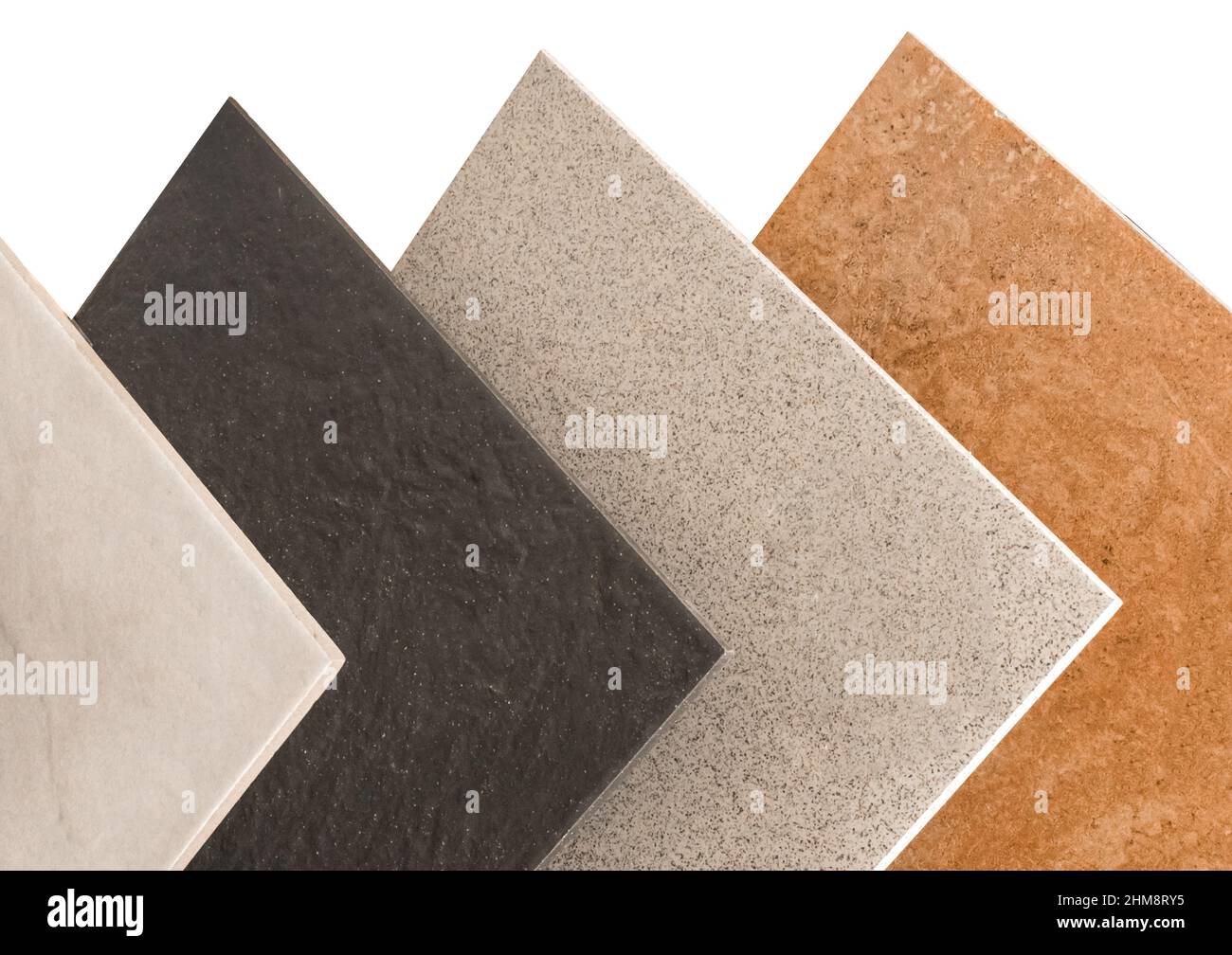 Colored samples of ceramic tiles for kitchen or bathroom interior ...