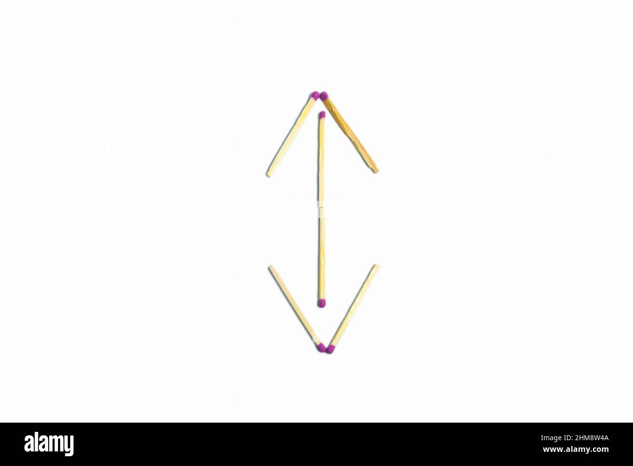 The figure of a double-sided arrow on a white background, lined with ...