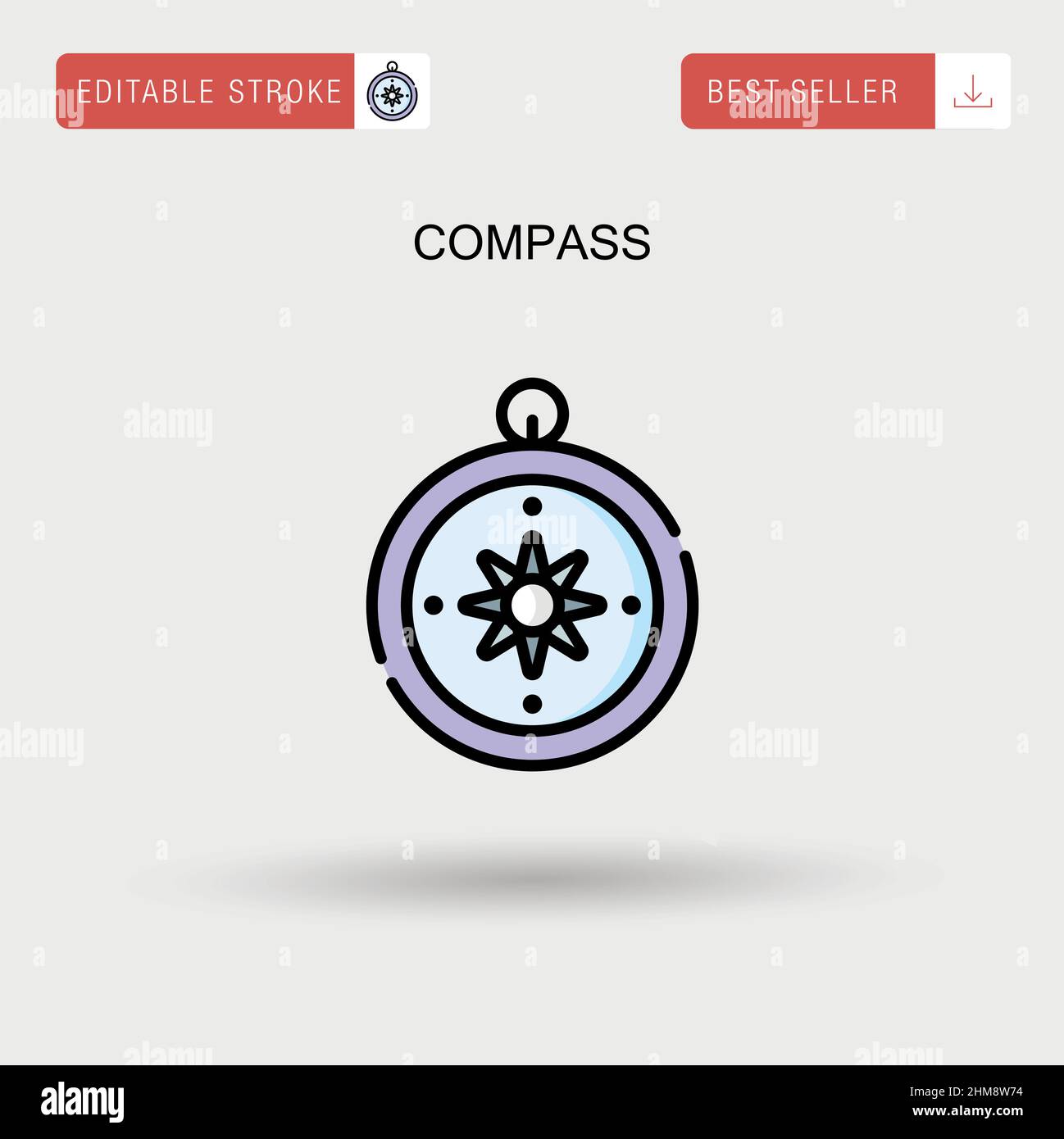 Compass Simple vector icon Stock Vector Image & Art - Alamy