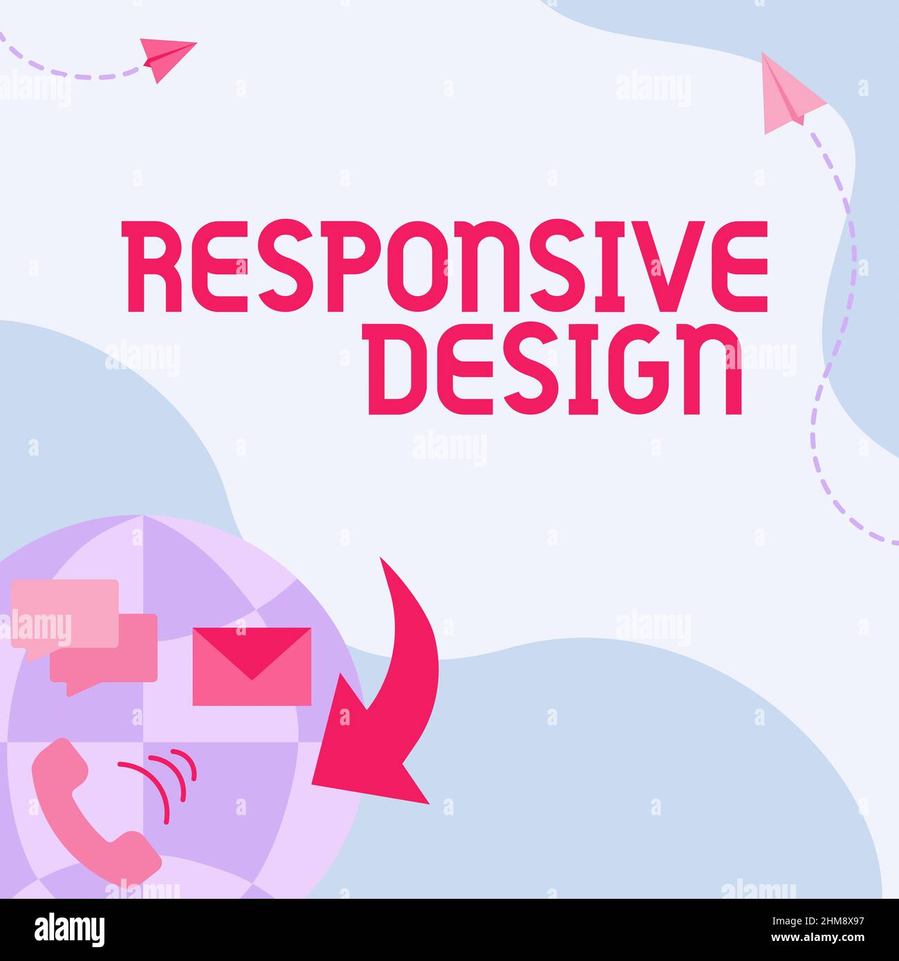 Text showing inspiration Responsive Design. Business showcase web page creation that makes use ...