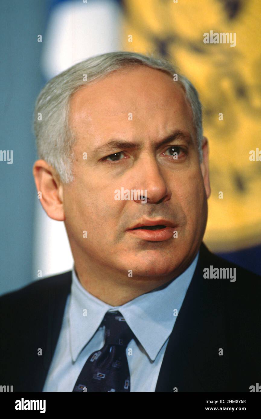 Israeli Prime Minister Benjamin Netanyahu during a press conference at ...