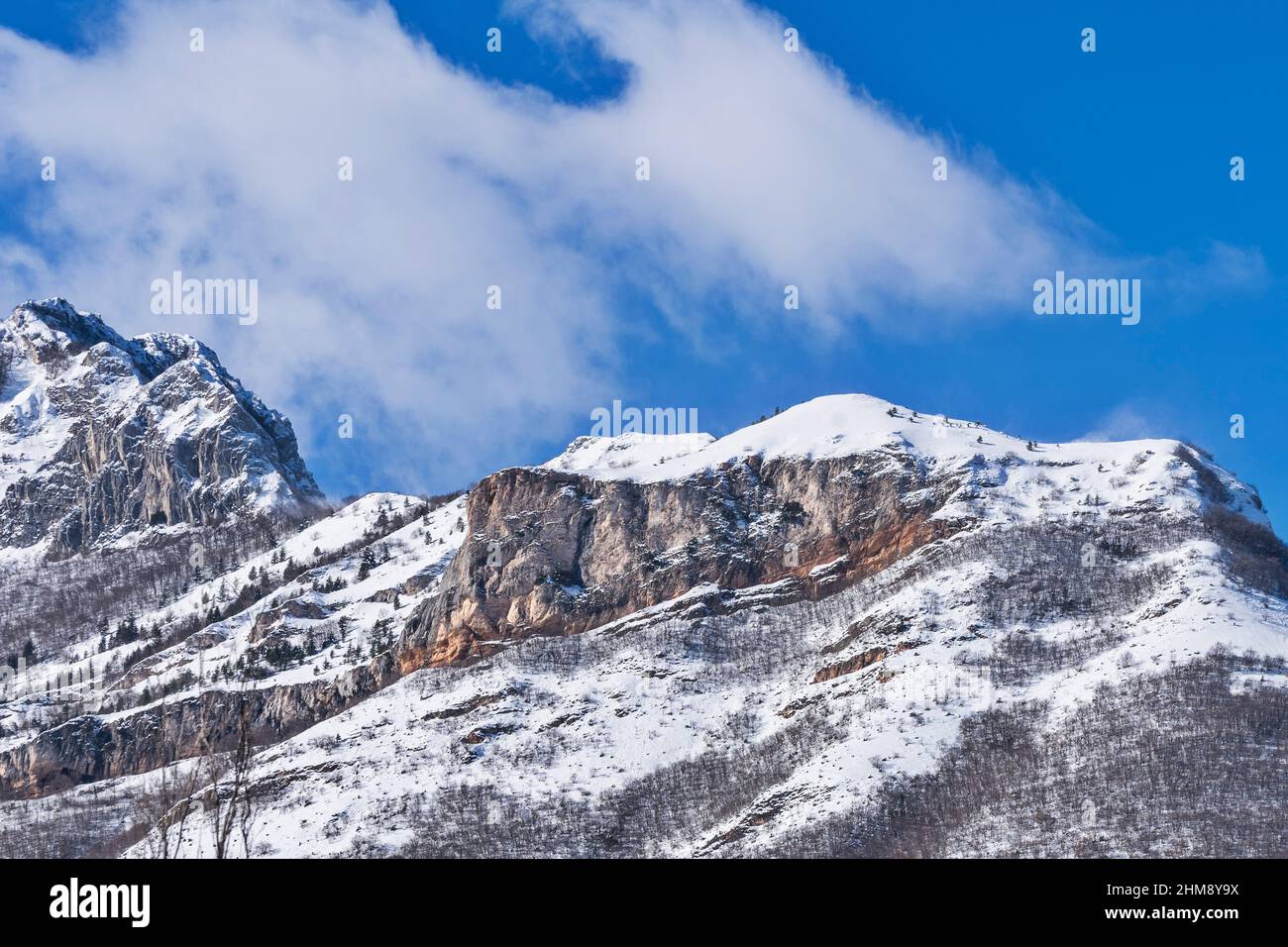 Monti Sibillini National Park, View of the Red Balzo, Winter Landscape ...