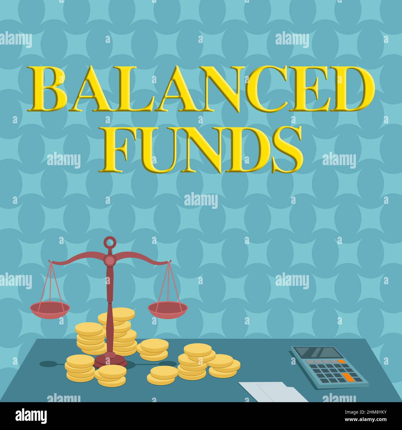 Conceptual display Balanced Funds. Internet Concept hybrid mutual fund ...