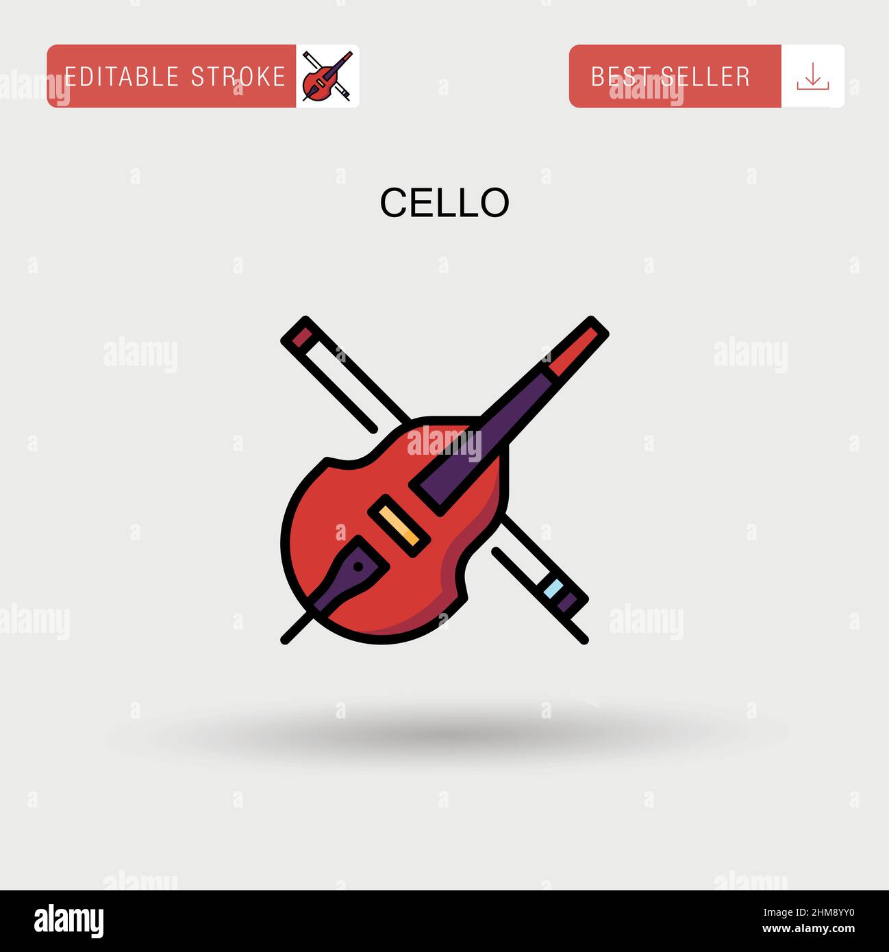 Cello Simple vector icon Stock Vector Image & Art - Alamy