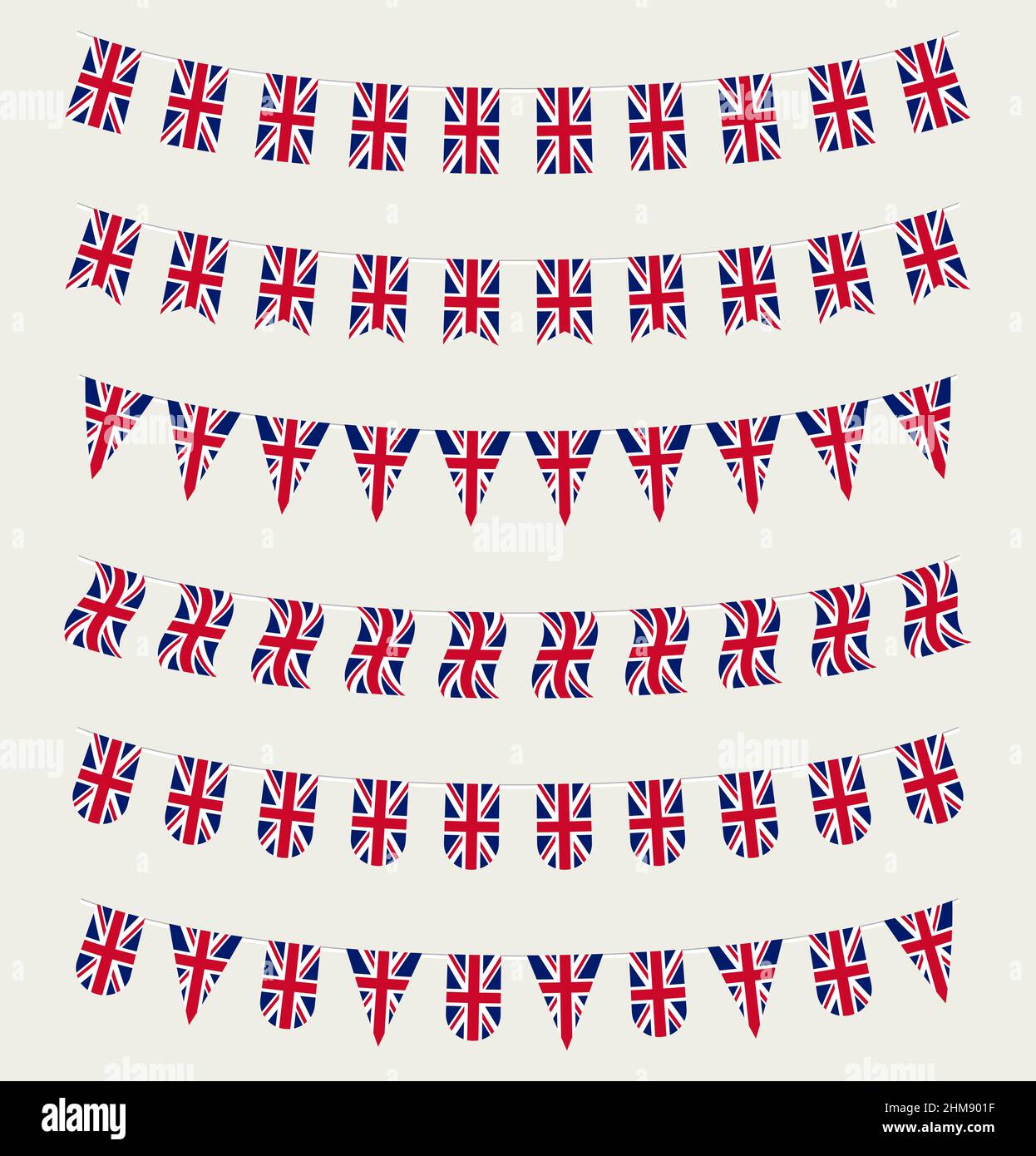 Union Jack bunting set with UK flags. United Kingdom flags garland Stock Vector Image & Art - Alamy