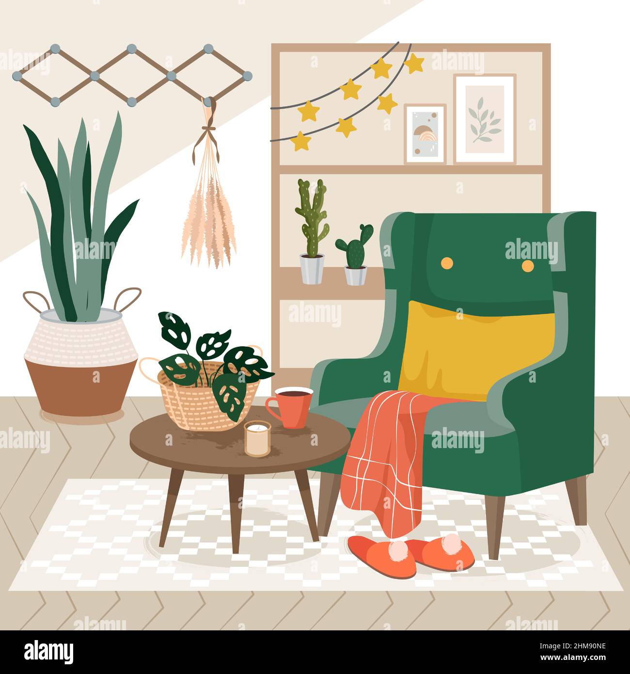Beautiful interior plants Stock Vector Images - Alamy