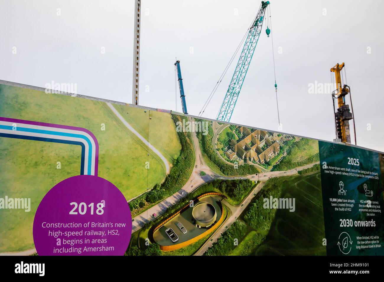Amersham, UK. 7th February, 2022. Construction works for a vent shaft ...