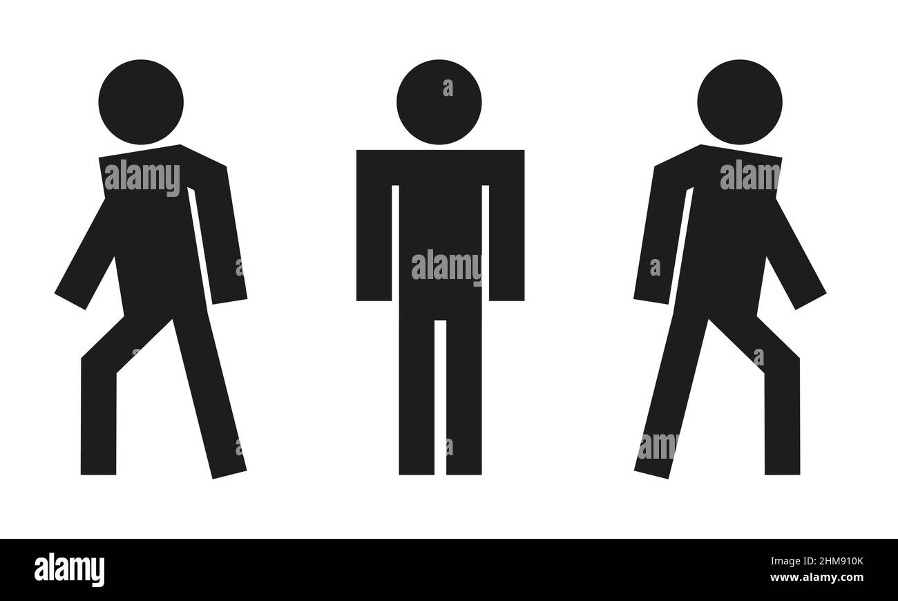 Man figure walking road Cut Out Stock Images & Pictures - Alamy