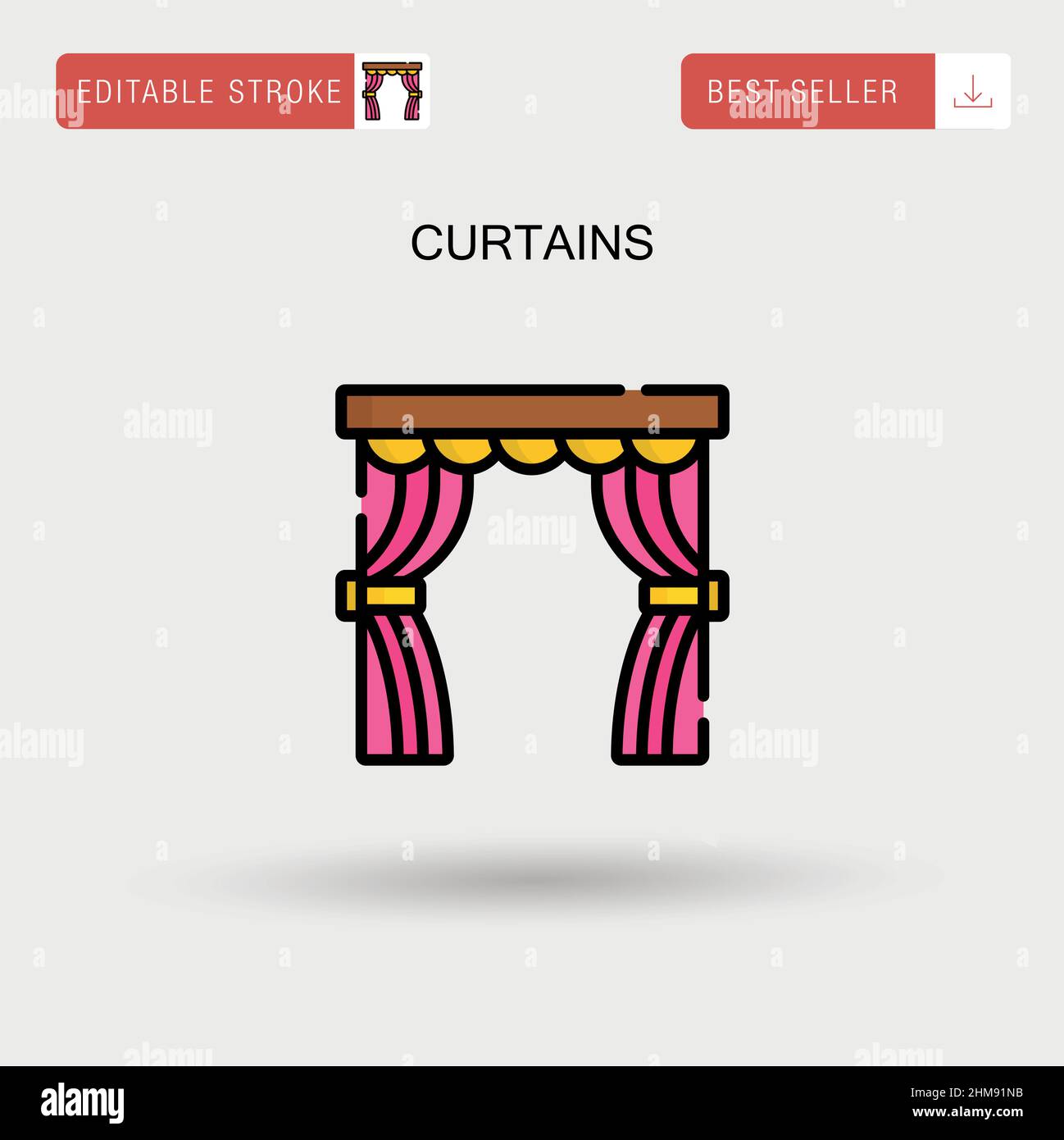 Curtains Simple vector icon Stock Vector Image & Art - Alamy