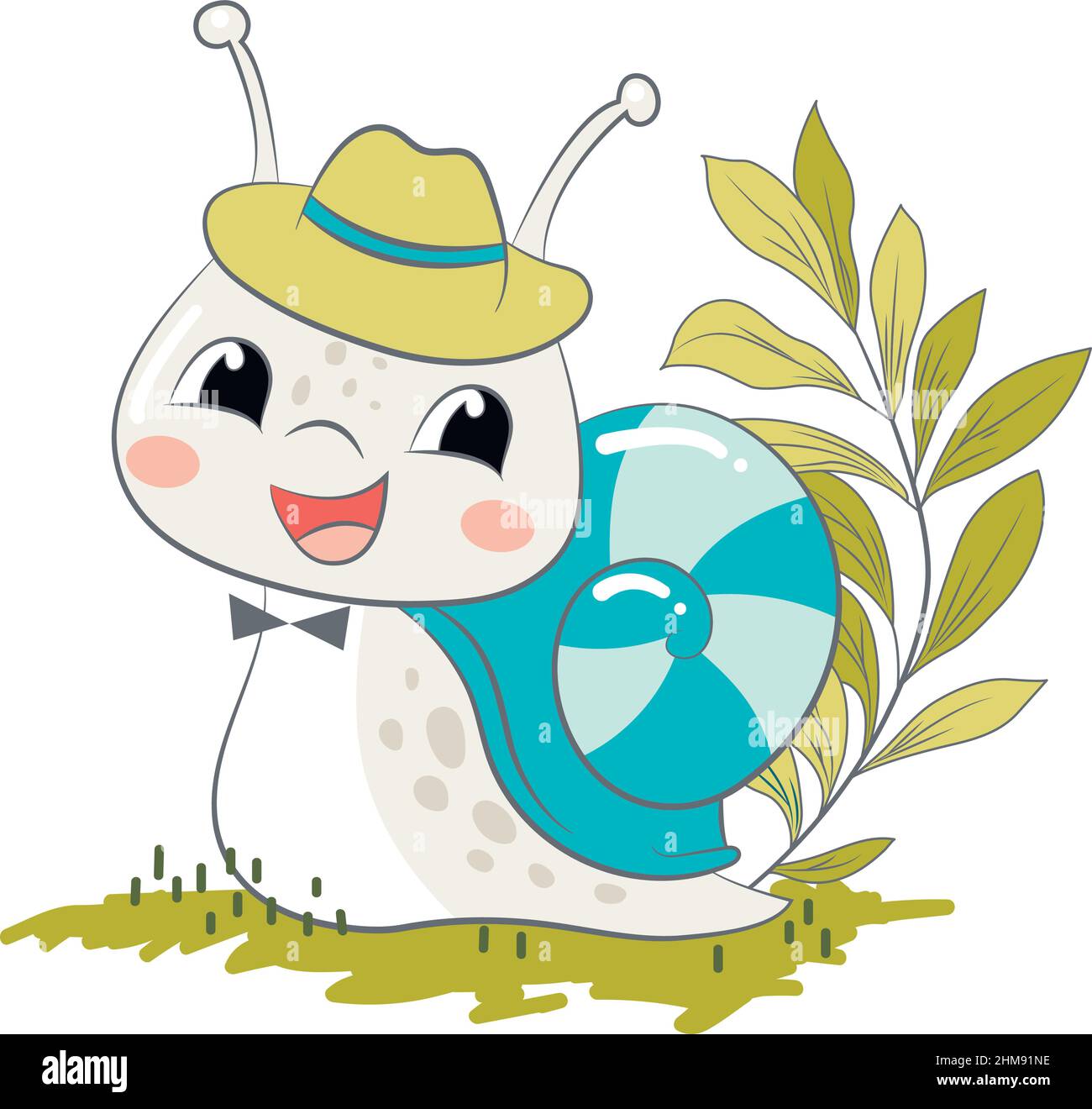 Cute snail. Cartoon character. Vector illustration Stock Vector Image ...
