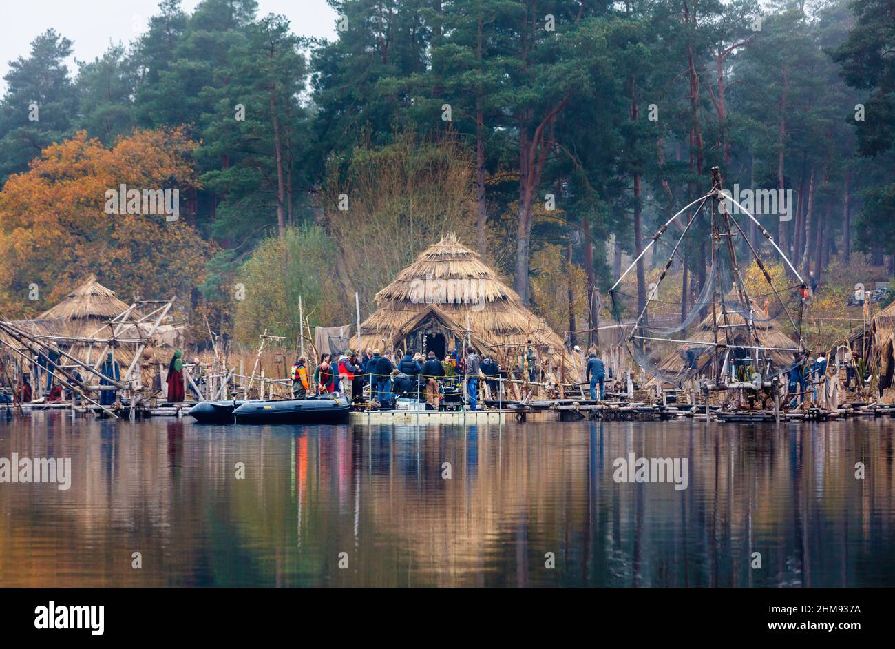 Frensham Little Pond, Farnham, Surrey, lake village film set in 'Snow ...