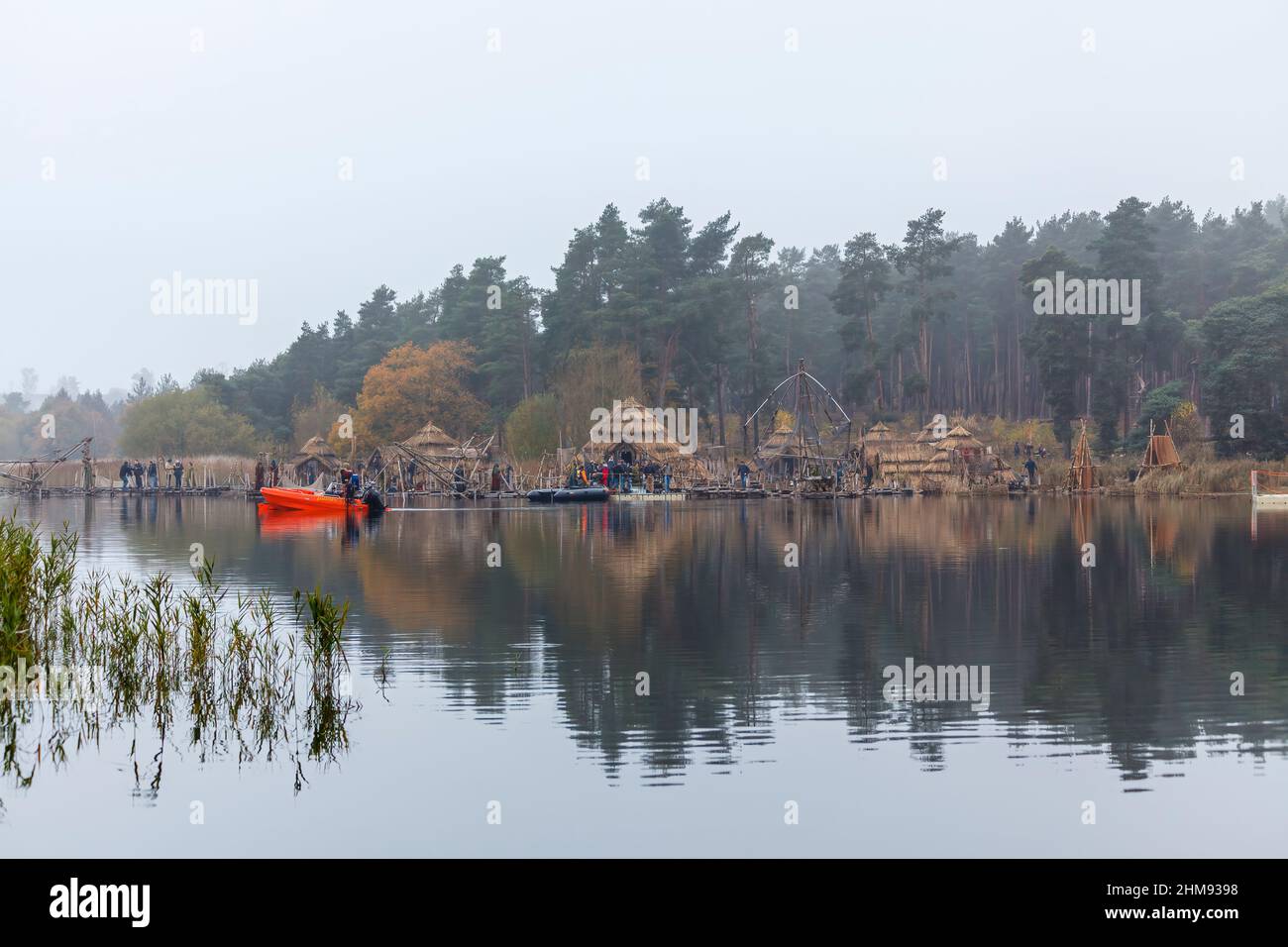 Frensham Little Pond, Farnham, Surrey, lake village film set in 'Snow ...