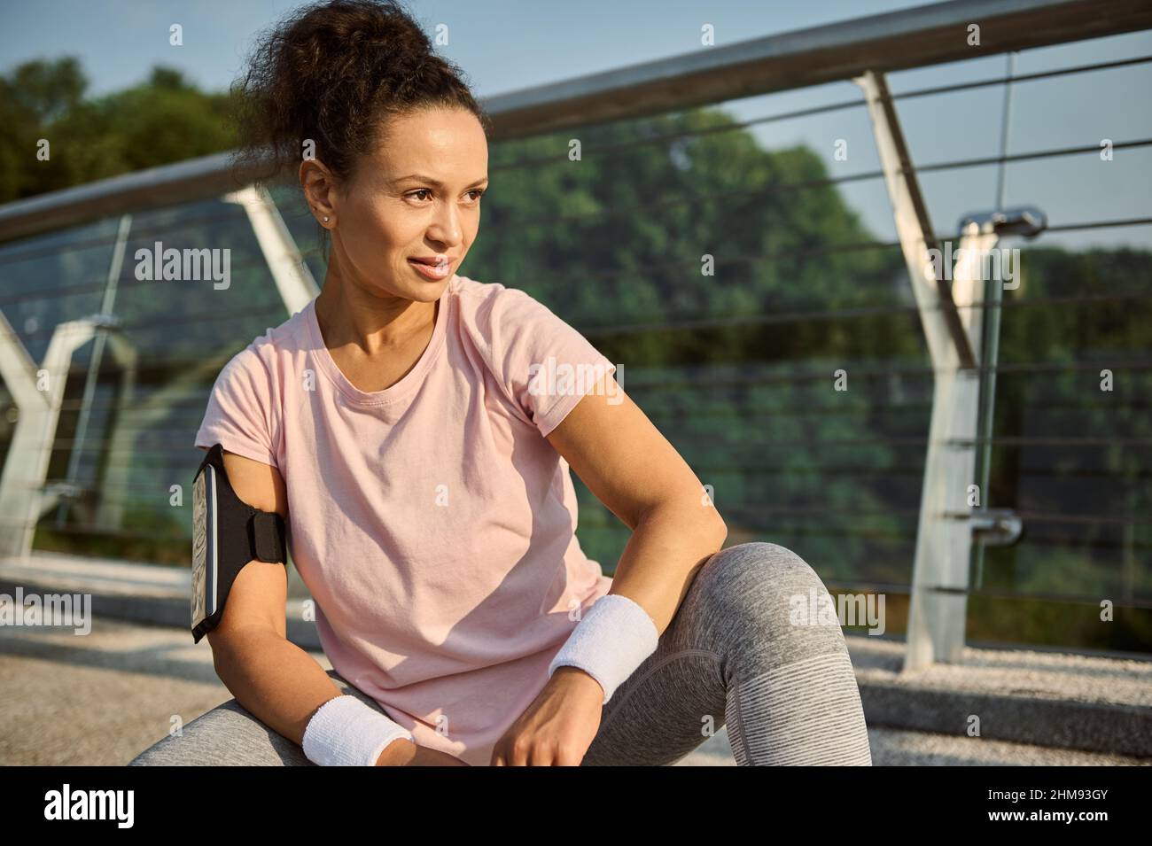 Attractive determined African female athlete, beautiful sportswoman in ...