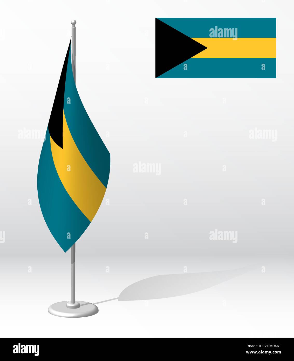 BAHAMAS flag on flagpole for registration of solemn event, meeting ...
