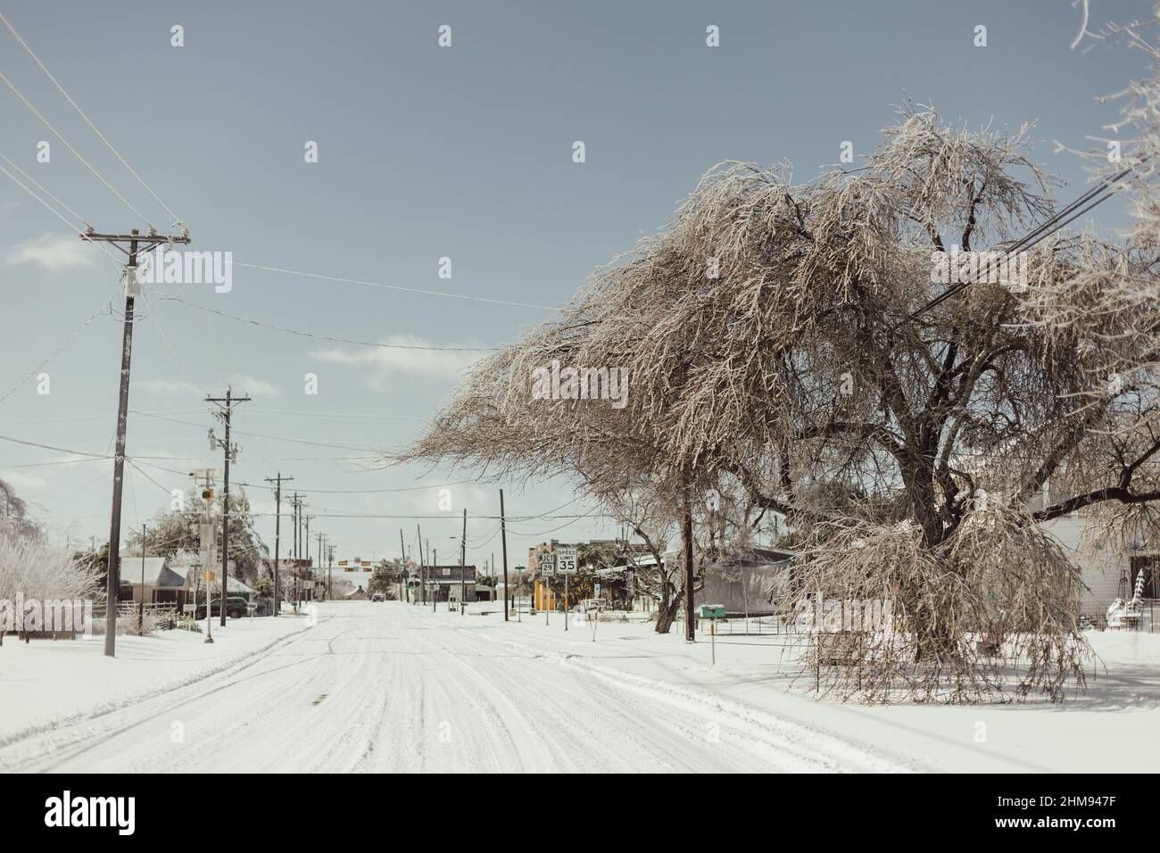 Historic Texas snow storm Stock Photo - Alamy