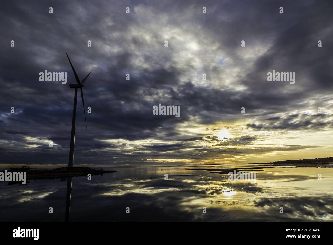 Landscape with windmill Stock Photo - Alamy