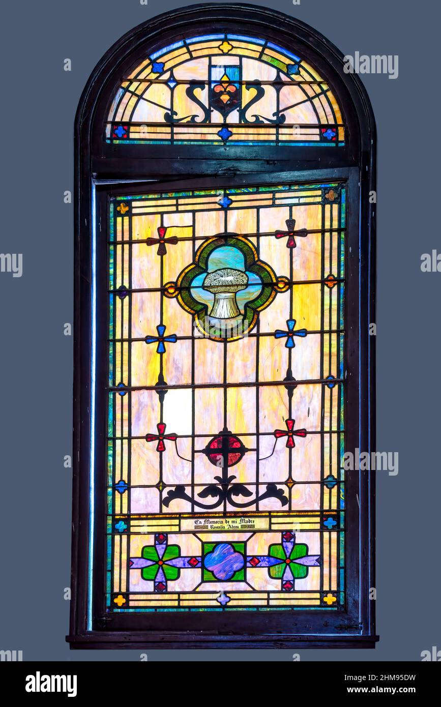Stained glass in El Cobre church, Santiago de Cuba, Cuba Stock Photo ...