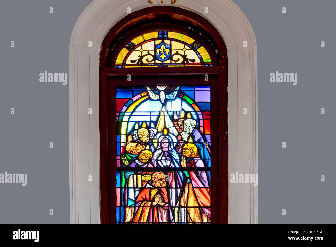 Stained glass in El Cobre church, Santiago de Cuba, Cuba Stock Photo ...