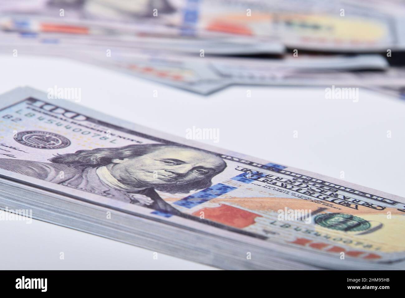 Stack of $ 10,000, ten thousand dollars, isolated on a white background ...