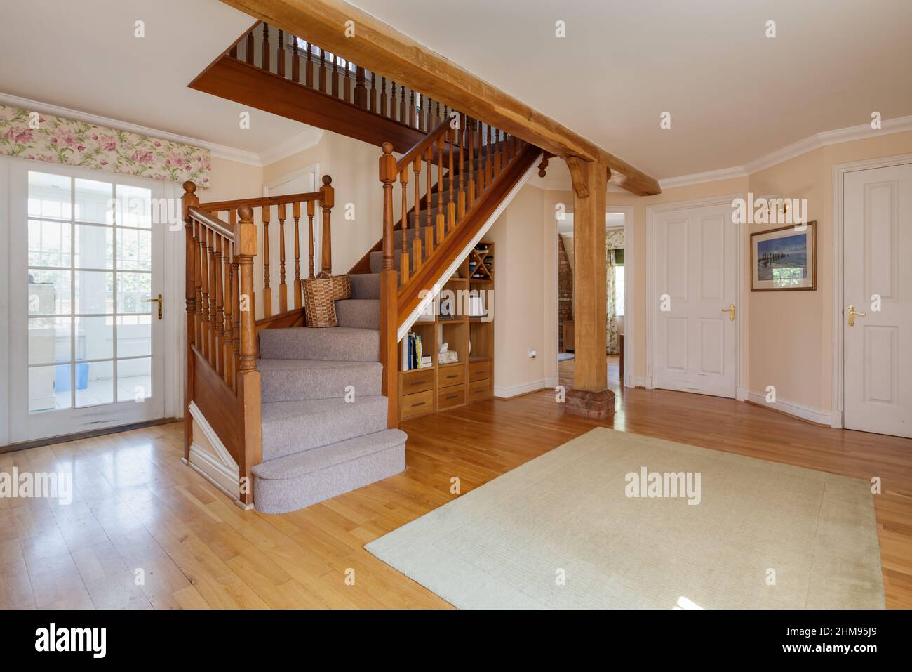 Burrough Green, Suffolk - July 12 2018: House reception hall with ...