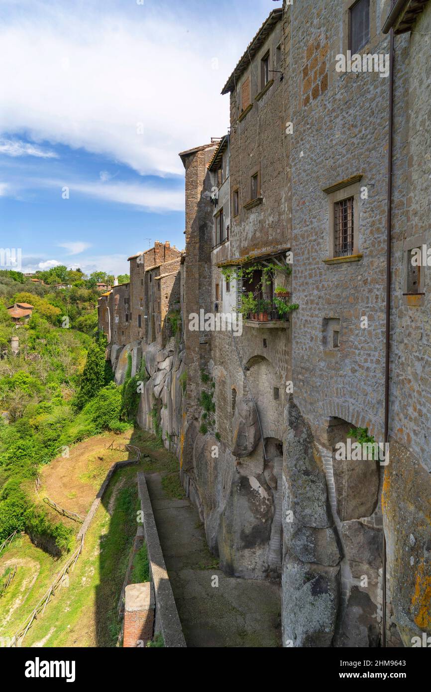 Walls of Vitorchiano village, medieval quarter, historic center, Lazio ...