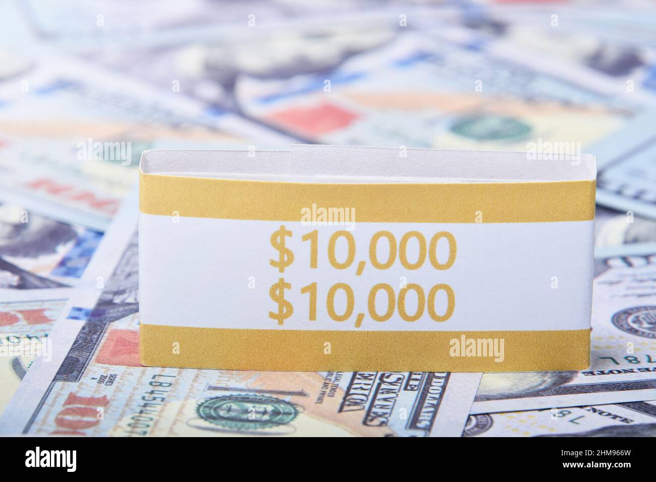 10,000 Dollars banknotes background , money finance Stock Photo - Alamy