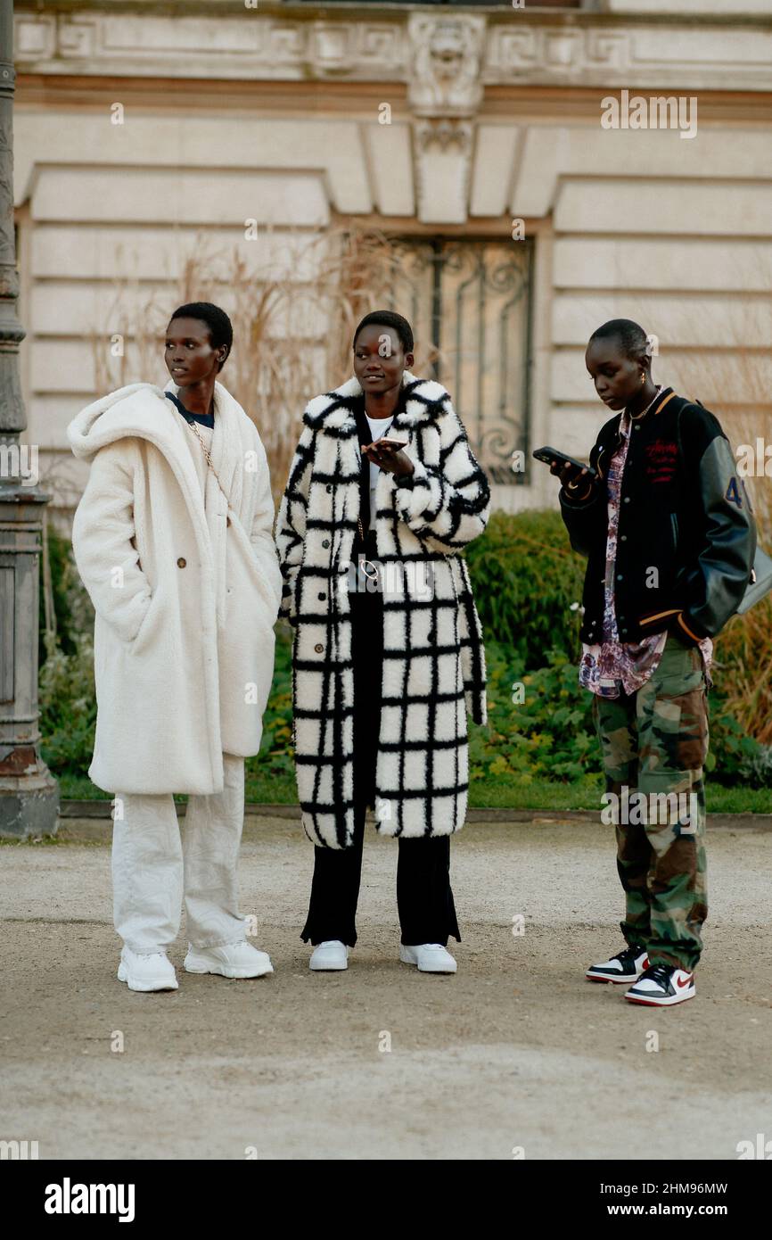 Street style, models Amar Akway, Caren Jepkemei, and Akuol Deng Atem ...
