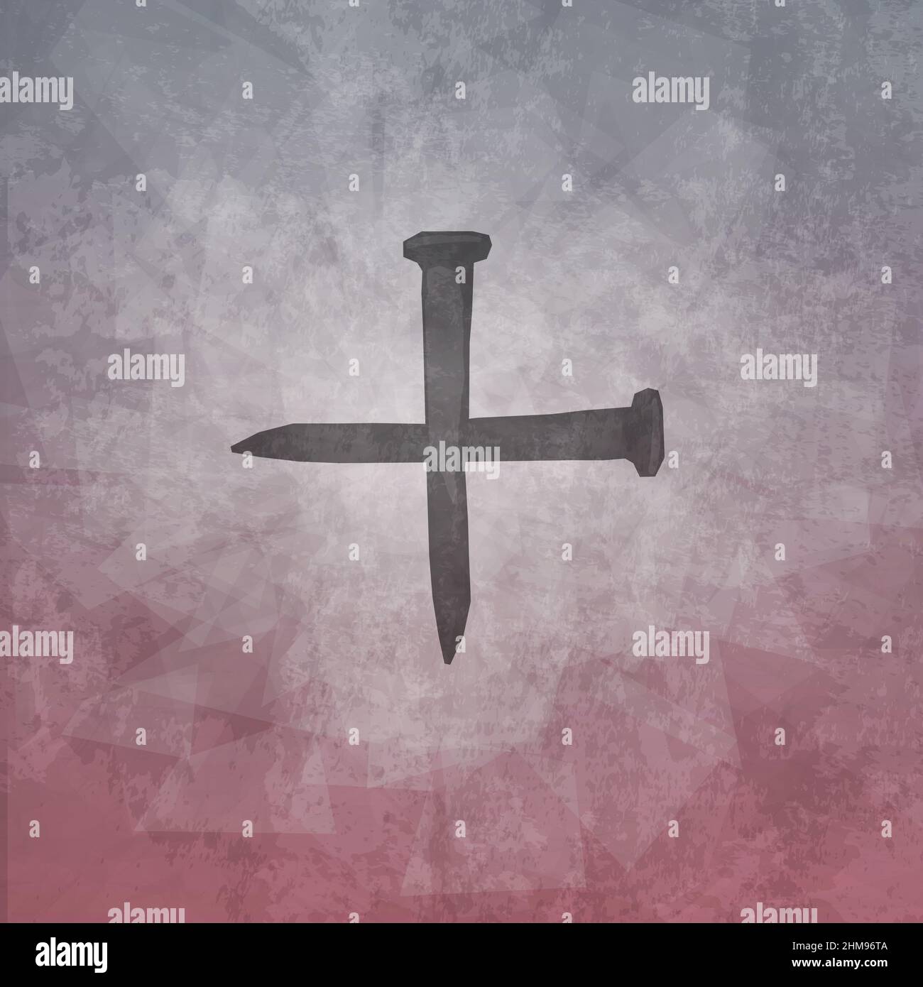 Two spikes in cross pattern symbolizing the crucifixion of Jesus Christ ...