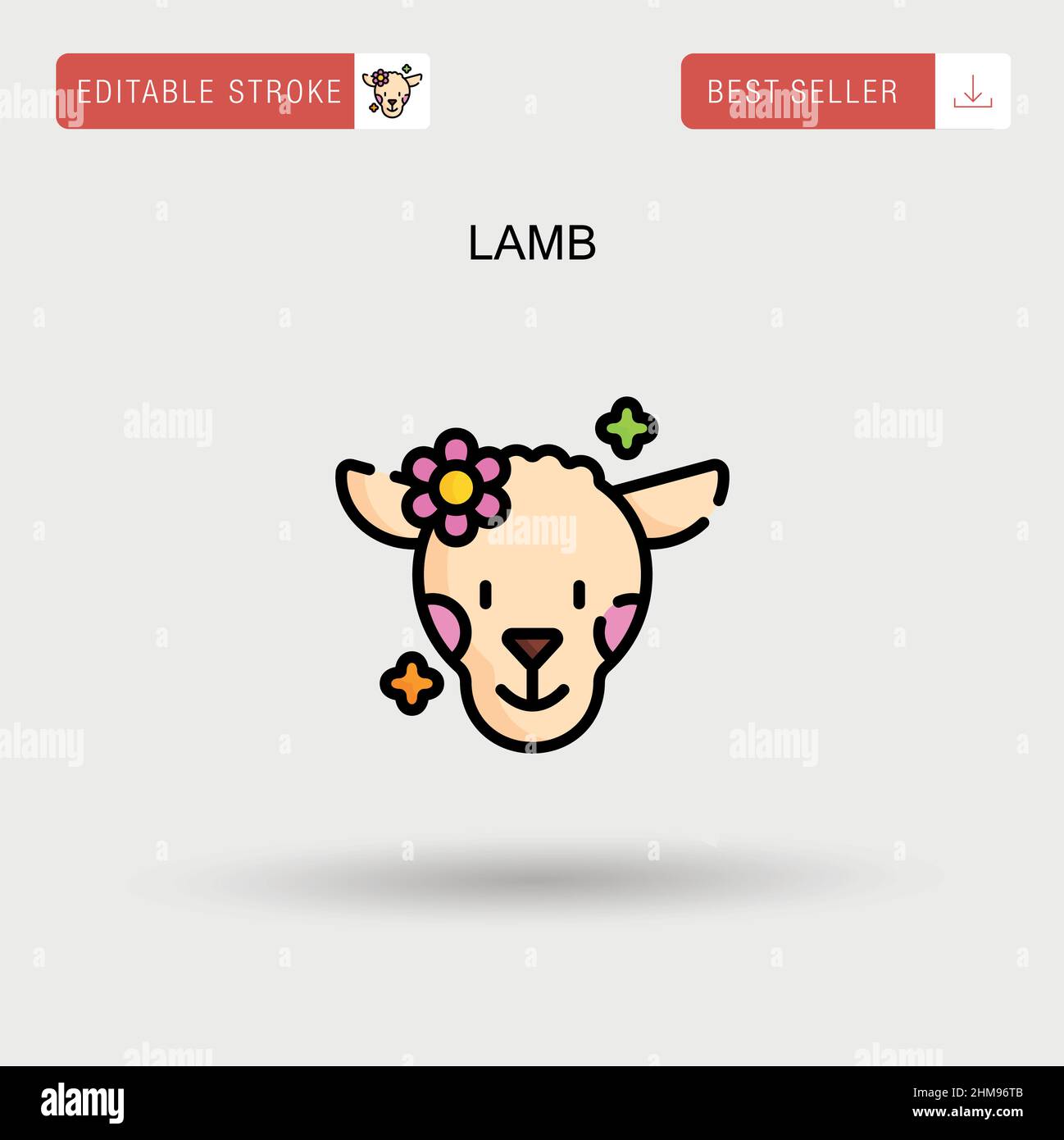 Lamb Simple vector icon Stock Vector Image & Art - Alamy