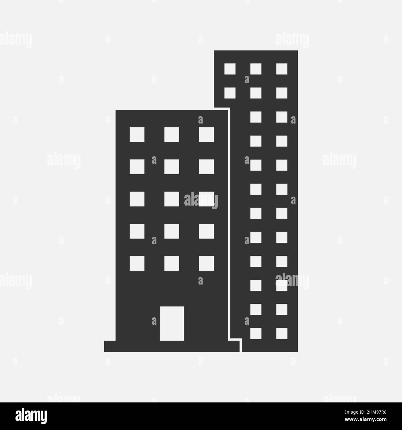 Two apartment buildings icon on white background Stock Vector Image ...