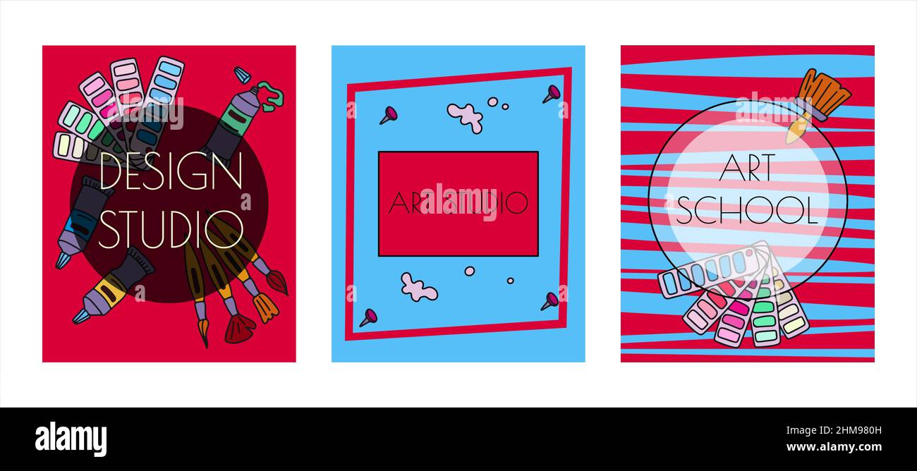 Vector art tools sketch banners. Cards hand drawn vector artist s ...